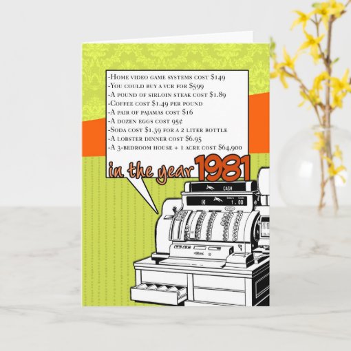 Fun Facts Birthday – Cost of Living in 1981 Card | Zazzle