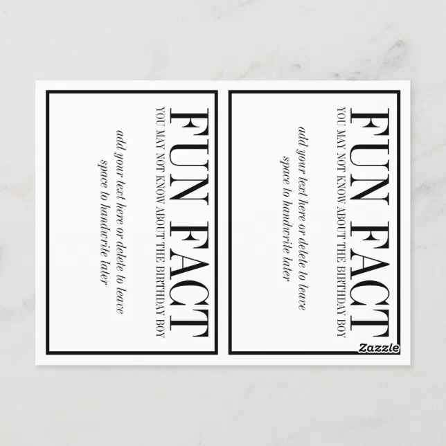 Fun Facts birthday party decorations balloon tags Postcard | Zazzle