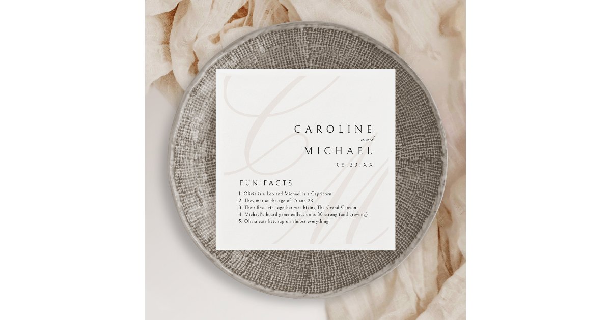 Fun Facts Classic Elegance calligraphy monogram Napkins | Zazzle