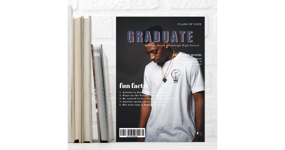 Fun Facts | Graduate Magazine Cover Photo Announcement | Zazzle