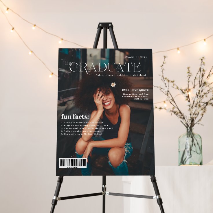 Fun Facts | Graduate Magazine Cover Photo Foam Board | Zazzle