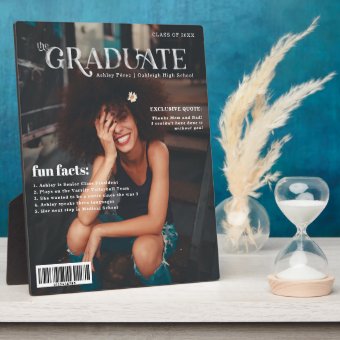 Fun Facts | Graduate Magazine Cover Photo Plaque | Zazzle