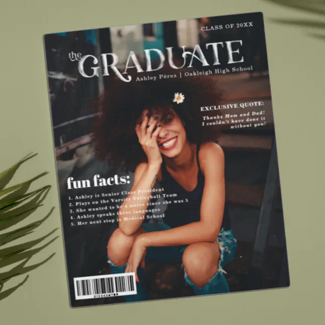 Fun Facts | Graduate Magazine Cover Photo Plaque | Zazzle