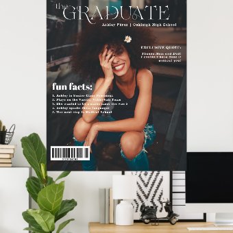 Fun Facts | Graduate Magazine Cover Photo Poster | Zazzle