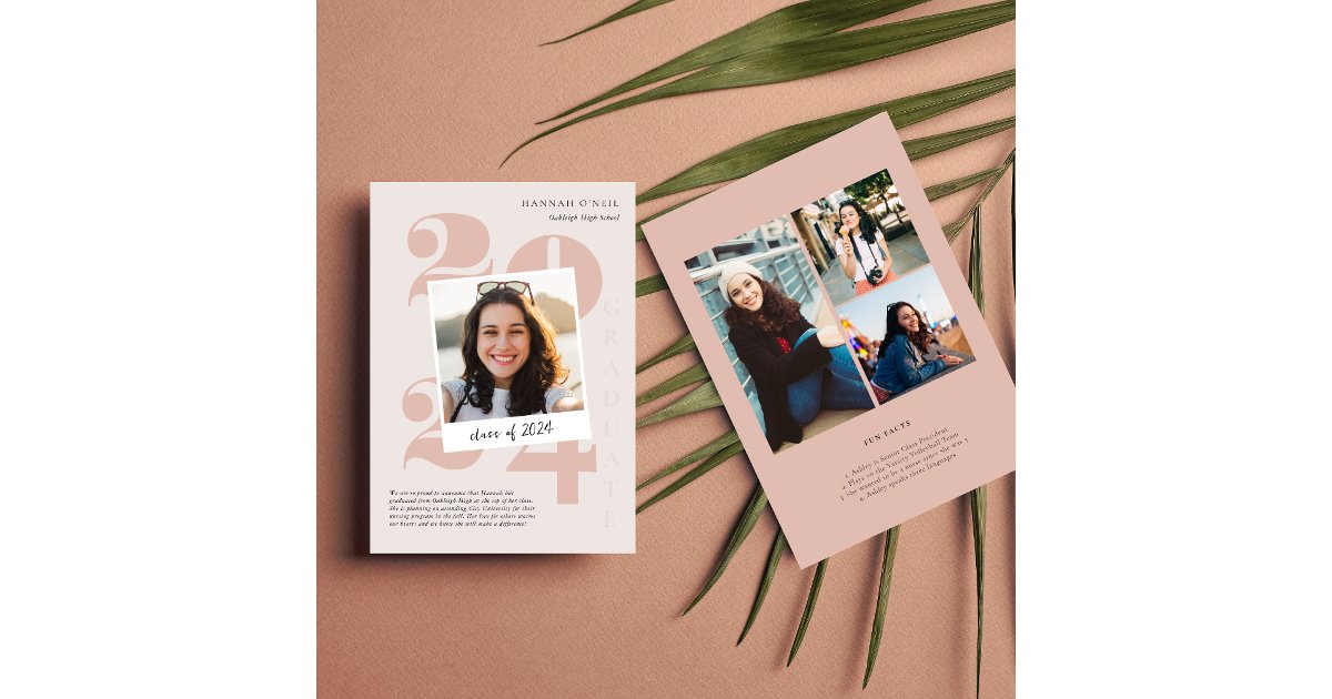 Fun Facts | Modern Simple Photo Announcement | Zazzle