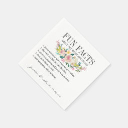 Fun Facts Pastel Floral Personalized Napkins | Zazzle