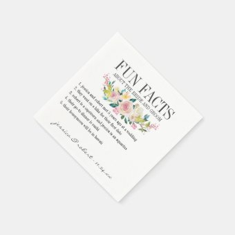 Fun Facts Pastel Floral Personalized Napkins | Zazzle