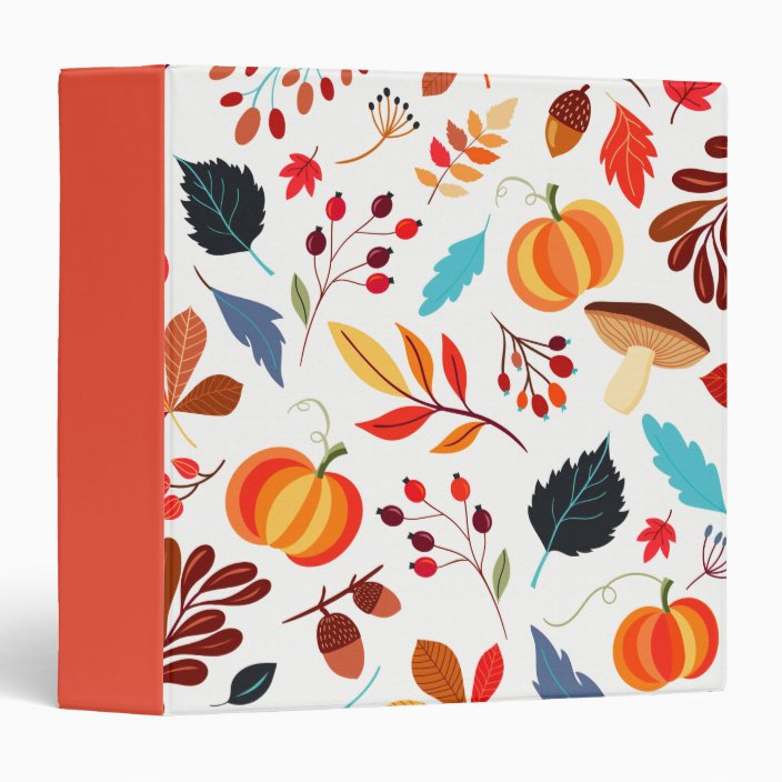 Fun fall harvest pattern 3 ring binder | Zazzle.com