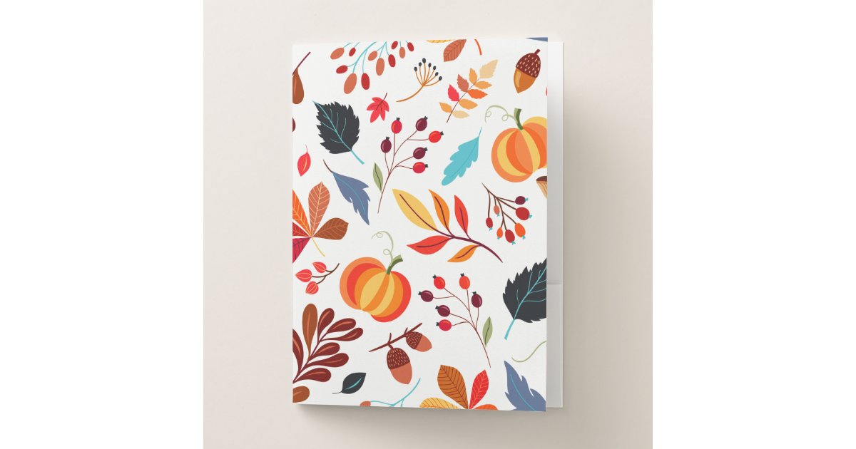 Fun fall harvest pattern pocket folder | Zazzle