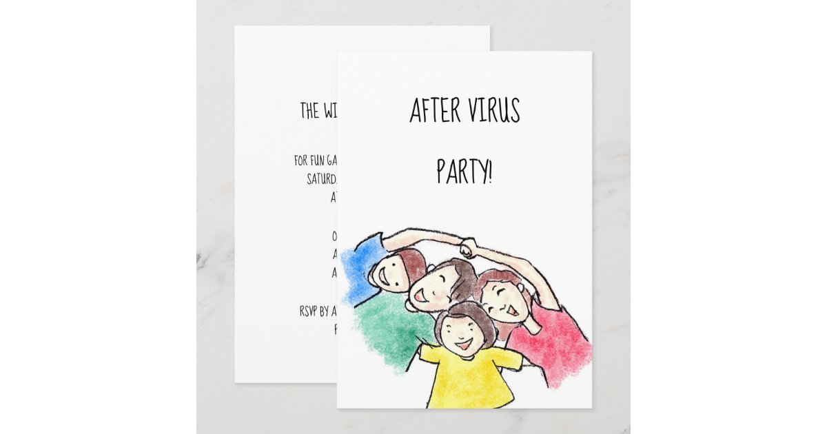 Fun Family "After Virus" Party Invitation | Zazzle