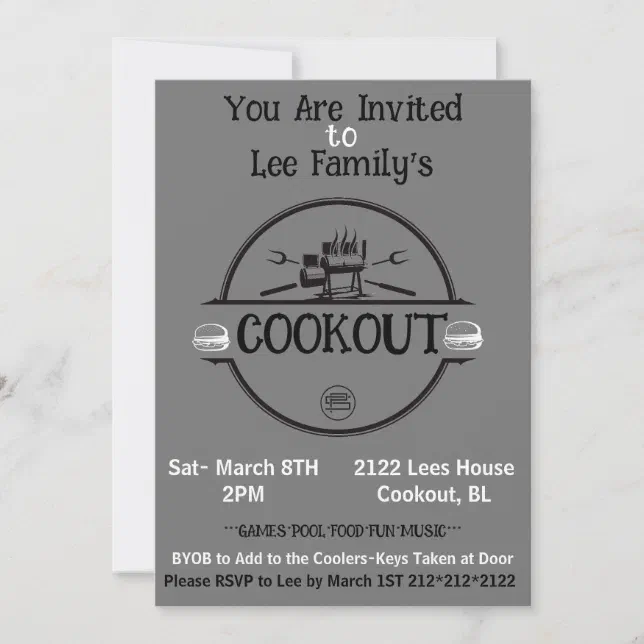 Fun Family and Friends Cookout Invitation | Zazzle