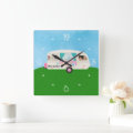 Fun Family Caravan personalized add photos Square Wall Clock | Zazzle