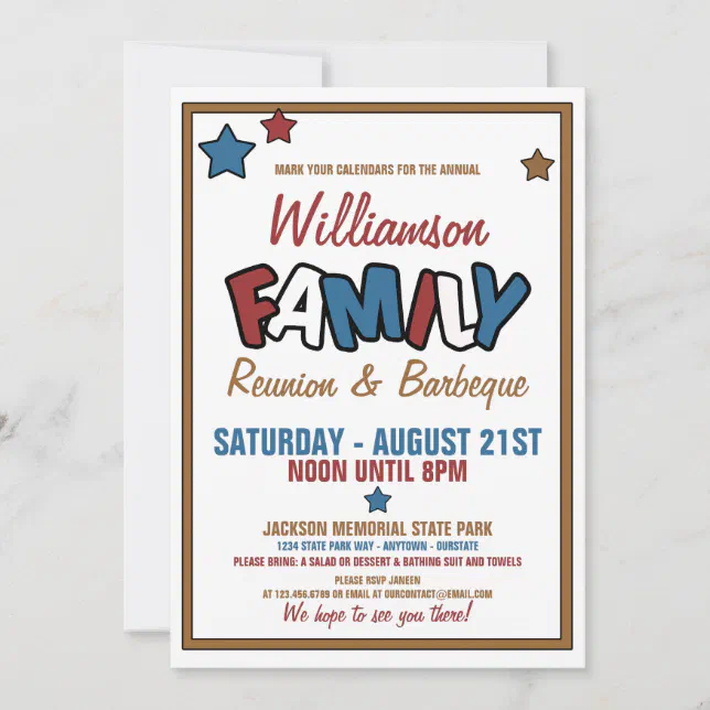 Fun Family Reunion Invitations | Zazzle