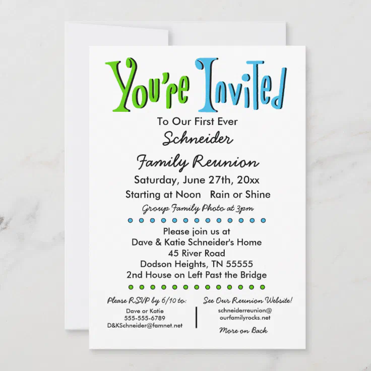 Family Reunion Invitation Wording Ideas