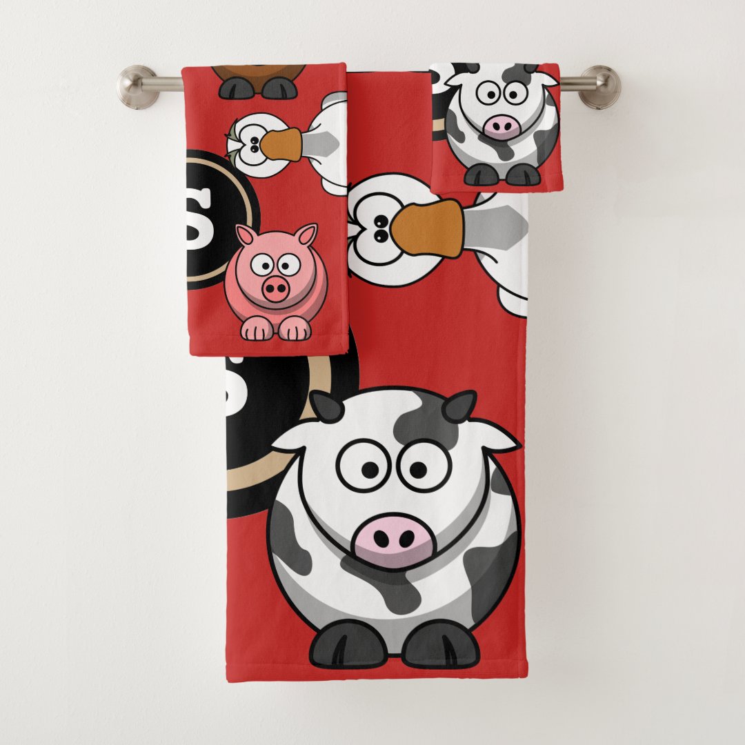Fun Farm Animals Bath Towel Set | Zazzle