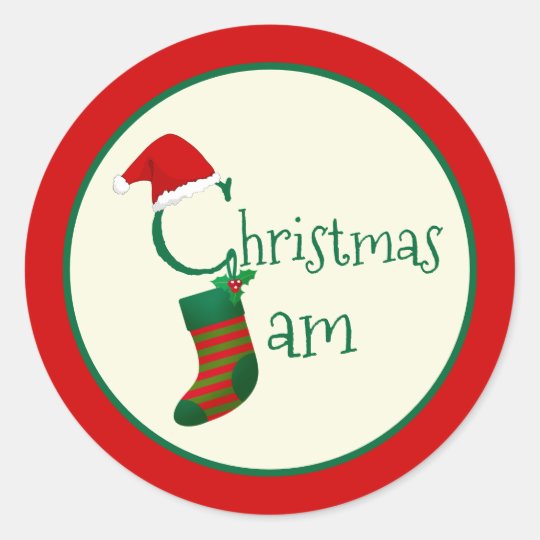 Fun Festive Whimsical Christmas Jam Sticker Label | Zazzle.com