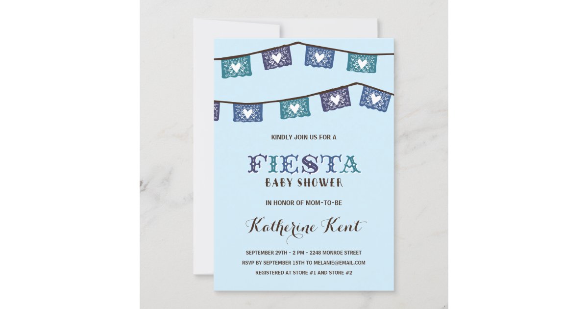 Fun Fiesta | Blue Boys Baby Shower Invitation | Zazzle