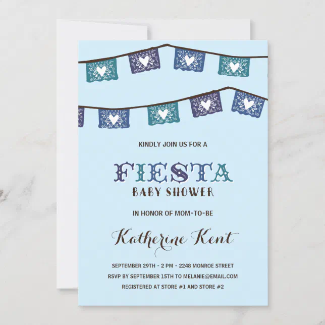 Fun Fiesta | Blue Boys Baby Shower Invitation | Zazzle