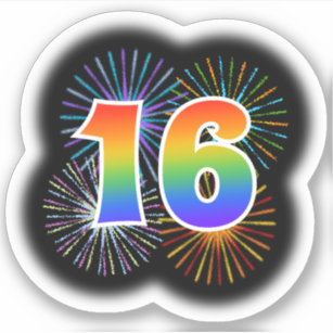 Number 16 Stickers | Zazzle