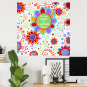 Fun Floral “Amazing Things” Classroom poster | Zazzle