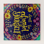 Fun Floral Encouraging Be Yourself Inspirivity Jigsaw Puzzle | Zazzle