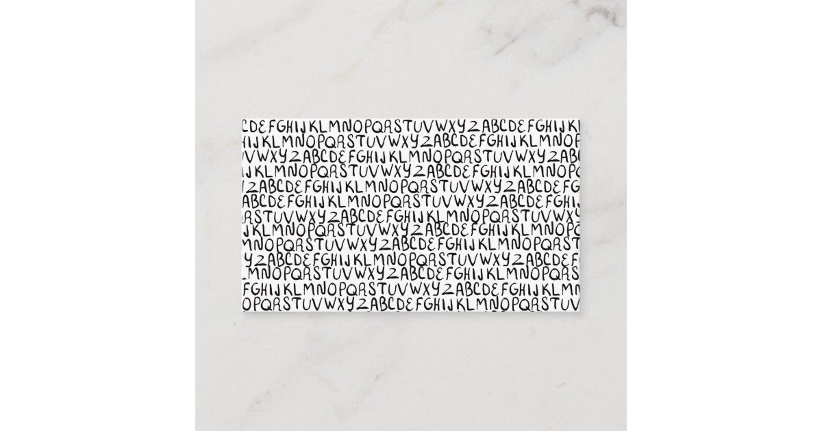 Fun font pattern - hand drawn font writers card | Zazzle