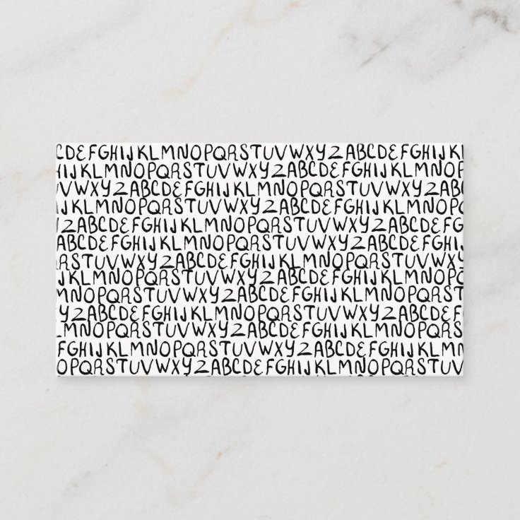 Fun font pattern - hand drawn font writers card | Zazzle
