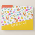 Fun Fox And Flower Pattern Personalized File Folder | Zazzle