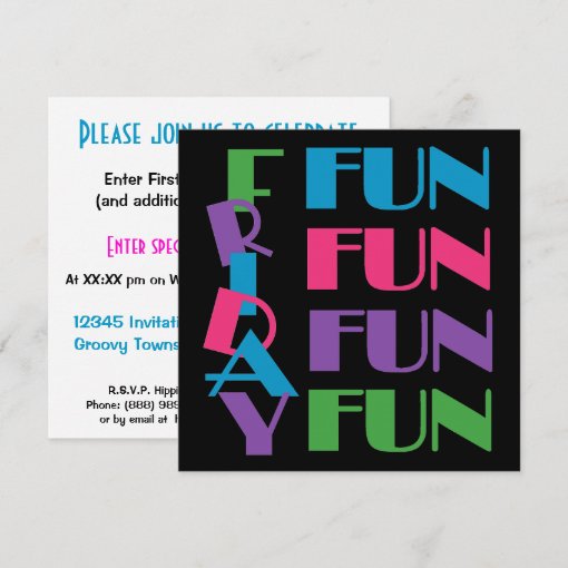Fun Friday Sleepover or Slumber Teen Birthday Invitation | Zazzle