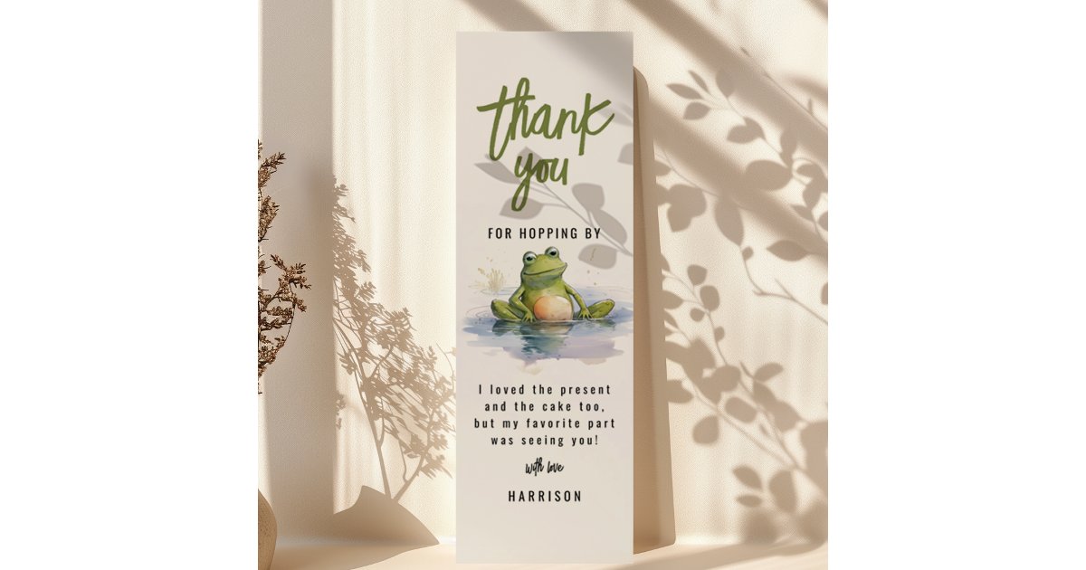 Fun Frog Themed Birthday Party Thank you Bookmarks | Zazzle