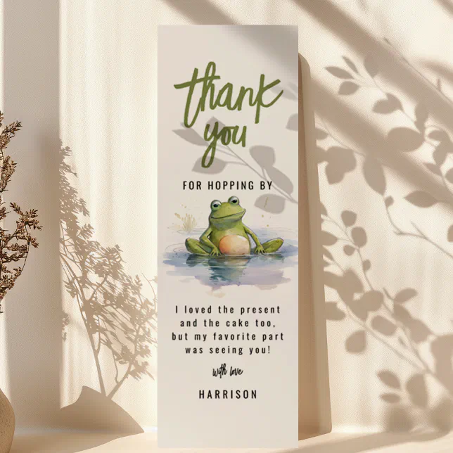 Fun Frog Themed Birthday Party Thank you Bookmarks | Zazzle