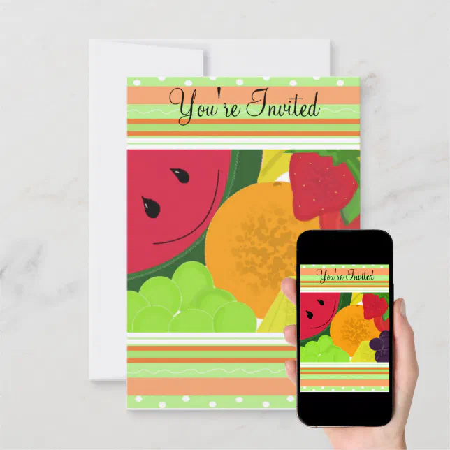 Fun Fruit Party Invitation | Zazzle