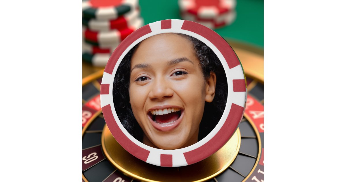 Fun Full Face Close Up Selfie Photo Poker Chips | Zazzle