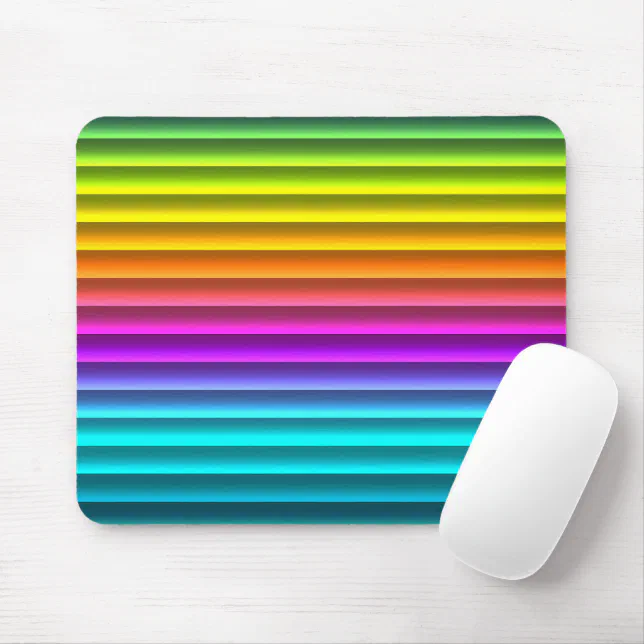 Fun Funky Modern Rainbow Stripes Pattern Mouse Pad | Zazzle