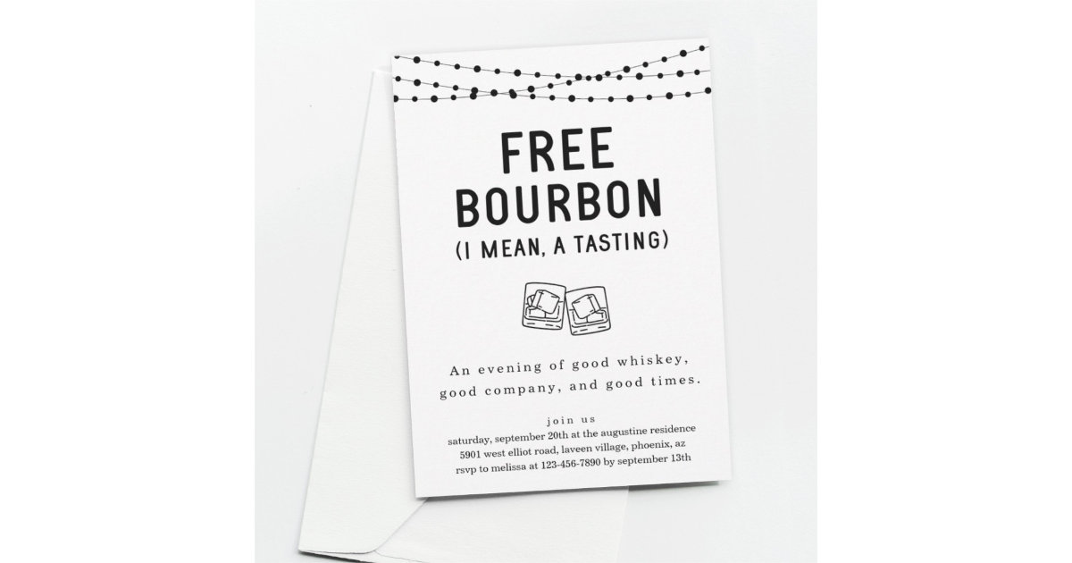 Fun Funny Free Bourbon Tasting Party Invitation | Zazzle