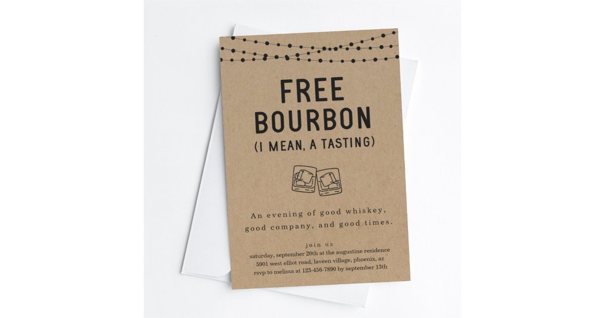 Fun Funny Free Bourbon Tasting Party Invitation | Zazzle
