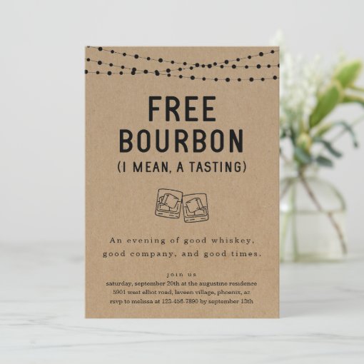 Fun Funny Free Bourbon Tasting Party Invitation | Zazzle