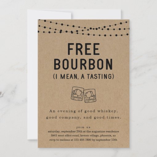 Fun Funny Free Bourbon Tasting Party Invitation | Zazzle
