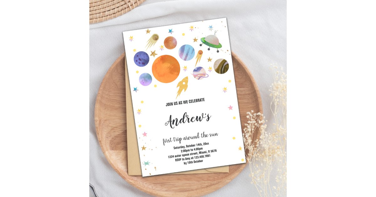 Fun Galaxy Party Theme for Kids Invitation | Zazzle