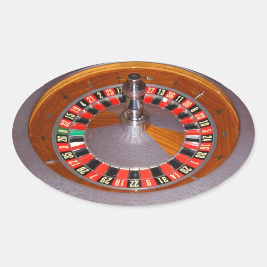 Fun Gambling roulette wheel sticker oval | Zazzle.com