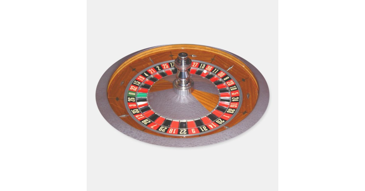 Fun Gambling roulette wheel sticker oval | Zazzle