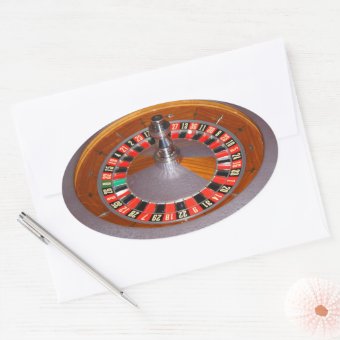 Fun Gambling roulette wheel sticker oval | Zazzle