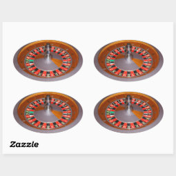 Fun Gambling roulette wheel sticker oval | Zazzle