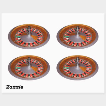 Fun Gambling roulette wheel sticker oval | Zazzle