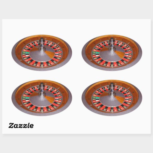 Fun Gambling roulette wheel sticker oval | Zazzle