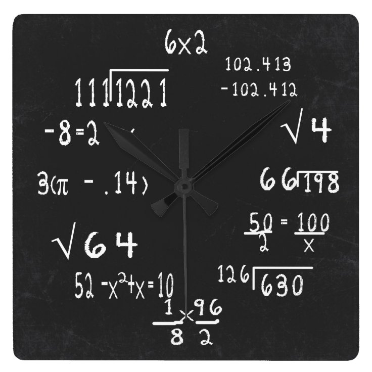 Fun Geek Math Square Wall Clock | Zazzle
