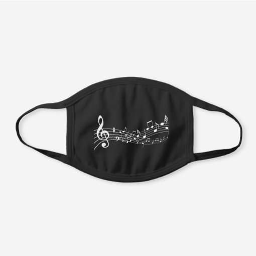 Fun Gifts for Music Lovers Black Cotton Face Mask | Zazzle