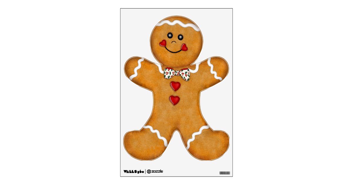 Fun Gingerbread Man Wall Decal | Zazzle