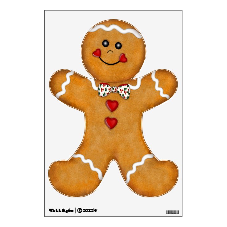Fun Gingerbread Man Wall Decal | Zazzle