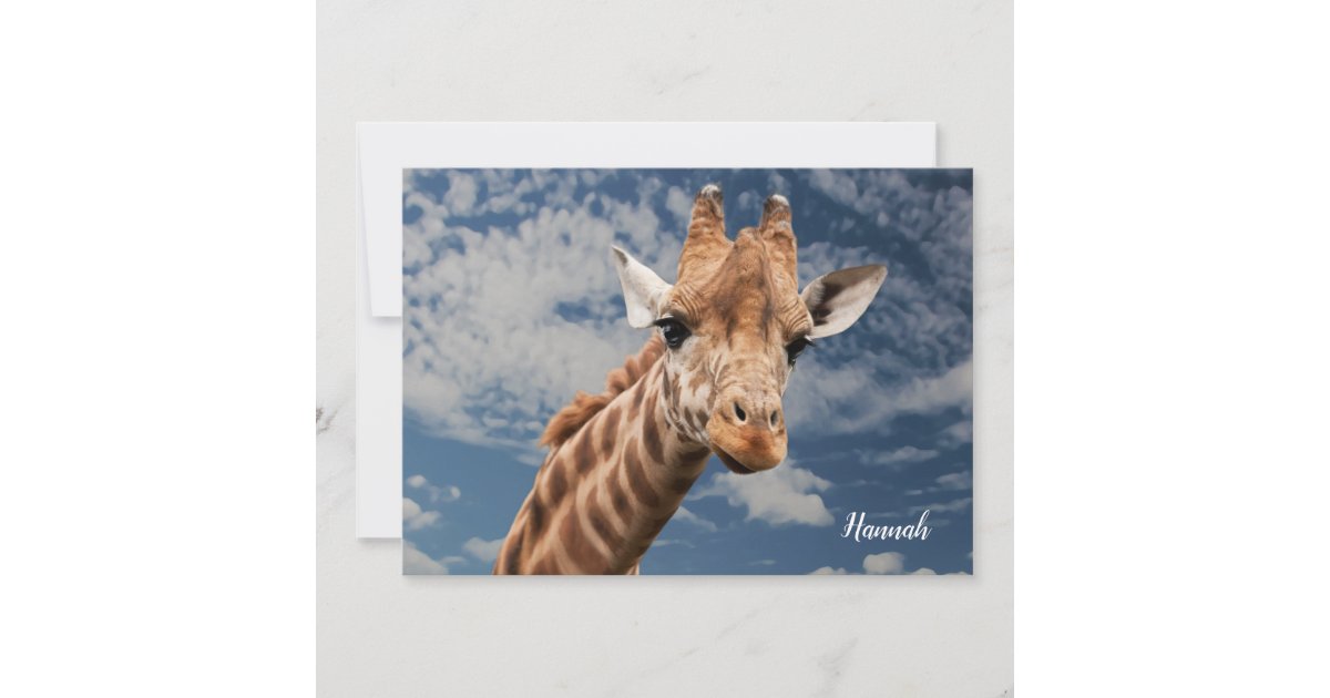 Fun Giraffe Photo Note Card | Zazzle